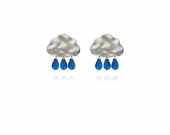 SUMMER RAIN Cloud Rain Earrings-cute Earrings-kawaii - Etsy
