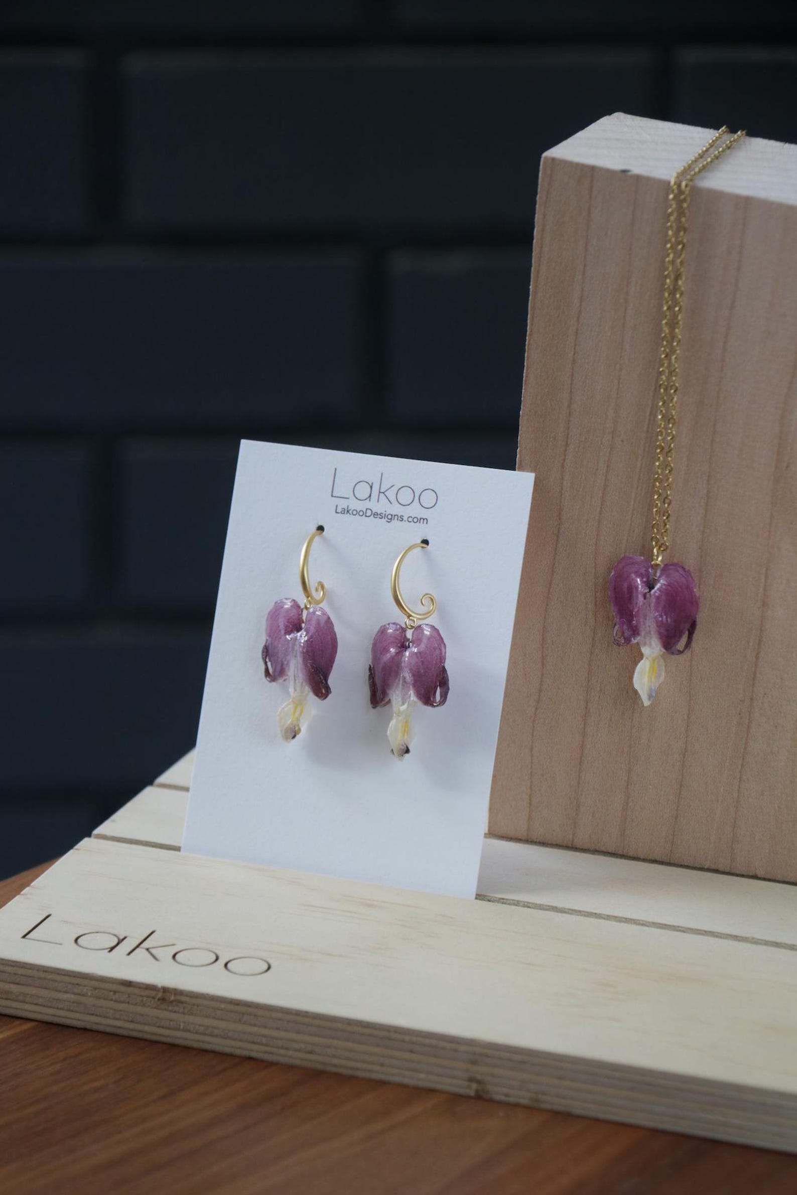 Bleeding Heart Necklace - Natural Flower Preserved in Resin Jewelry ...
