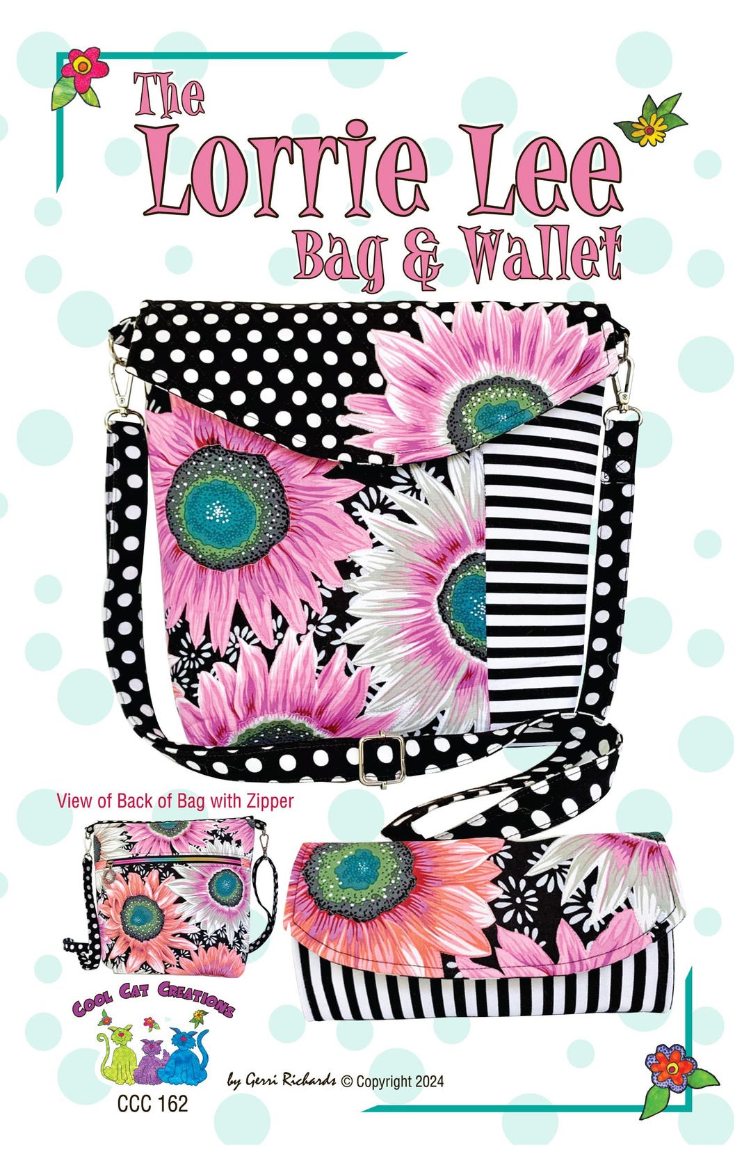 The Lorrie Lee Bag and Wallet PDF Pattern by Cool Cat Creations - Etsy
