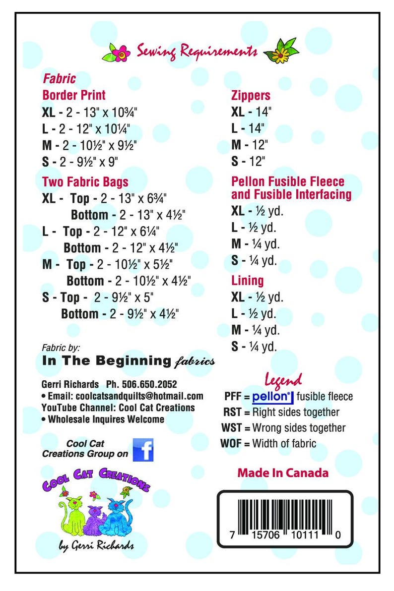 The Fab Four Zippered Bags Pattern This is a PDF or Downloadable ...