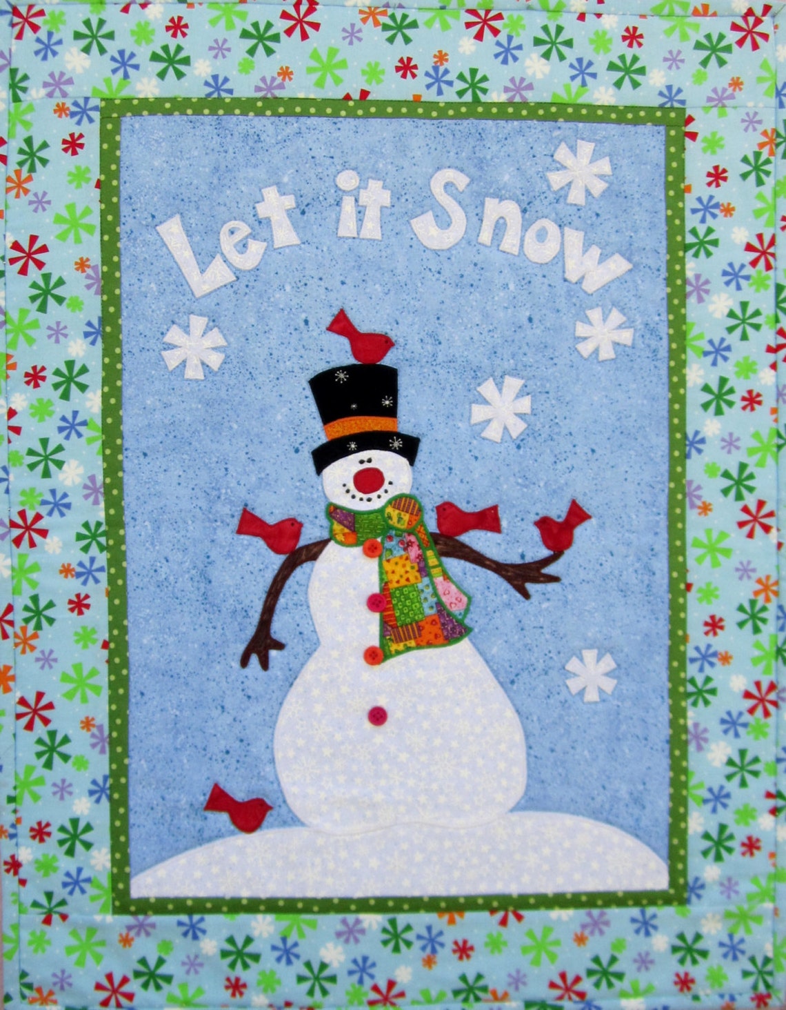 Let It Snow, Pattern for Appliqued Snowman - Etsy