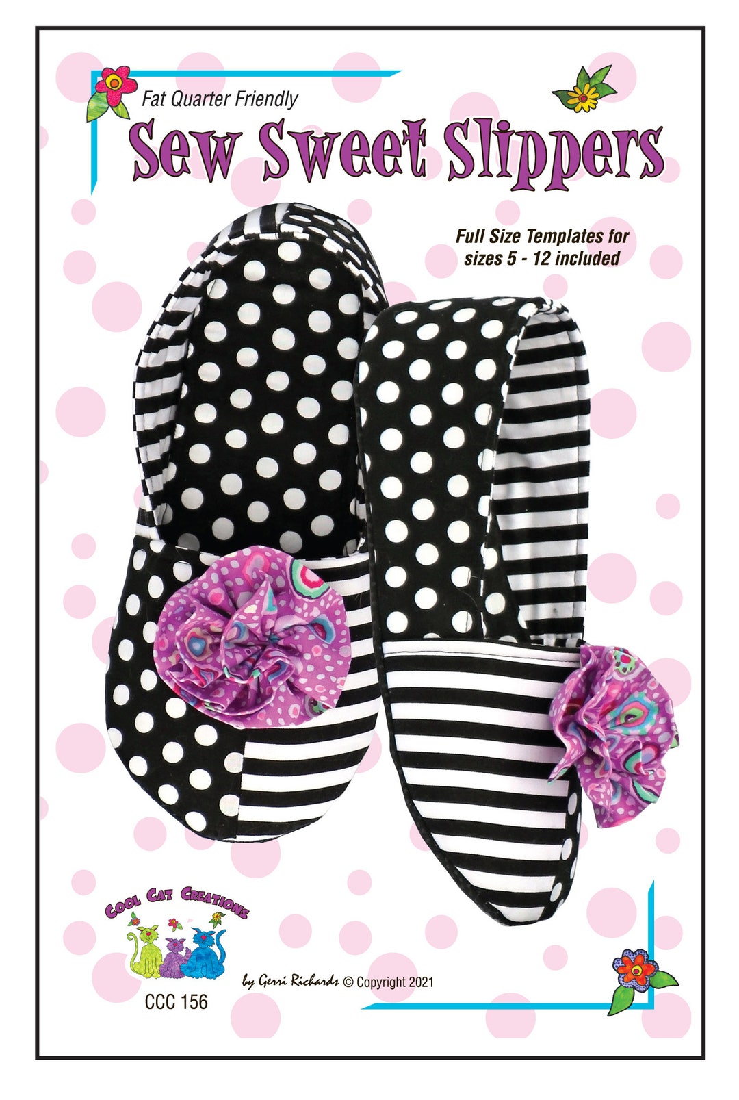 Paper Pattern for Sew Sweet Slippers in Sizes 5 - 12 Women's Sizes, Fat ...