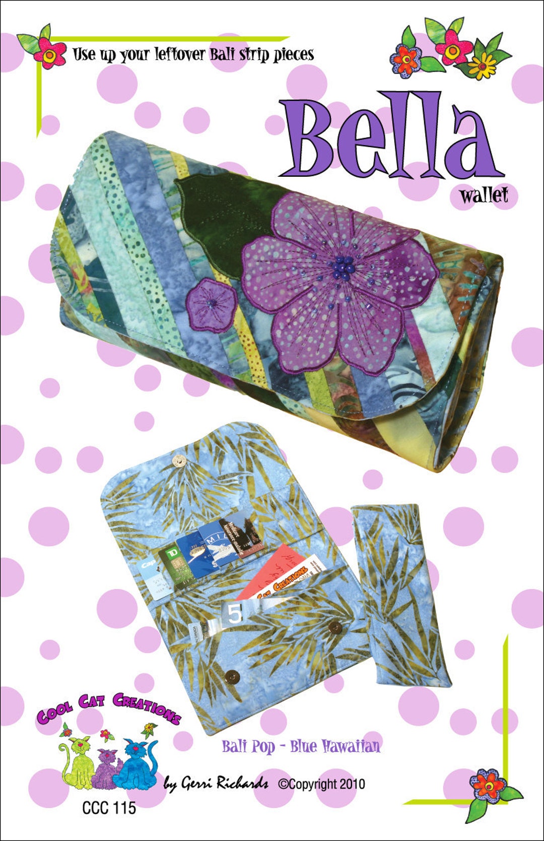 Bella Wallet Pattern,paper Version Large Appliqued Wallet With ...