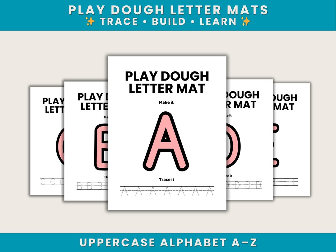 Uppercase Alphabet Play Dough Mats A–Z | Letter Tracing Playdough ...