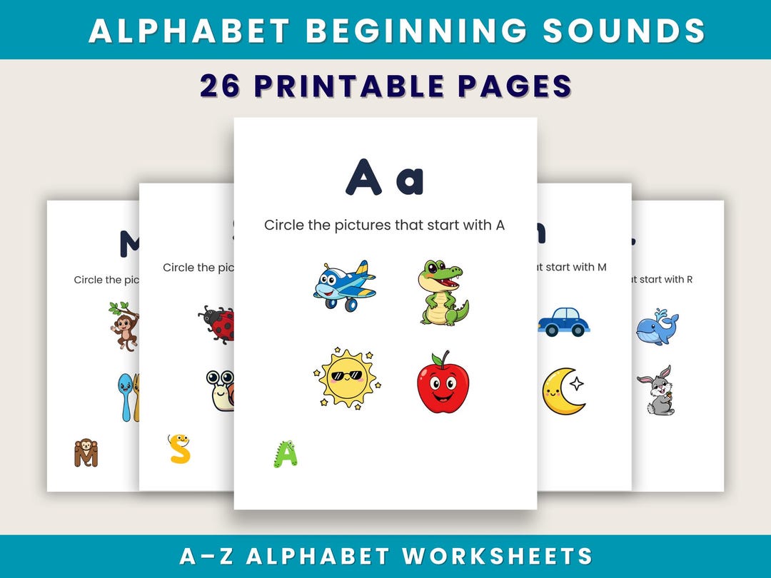 Alphabet Beginning Sounds Worksheets for Kids | A–Z Phonics Printable ...