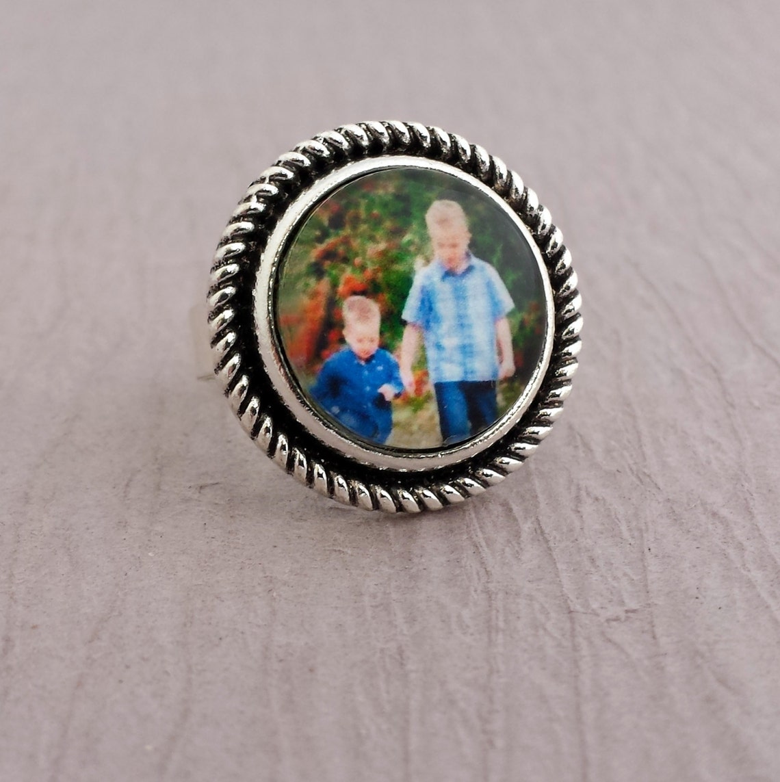 Custom Photo Ring Picture Ring Photo Jewelry Grandma Ring - Etsy