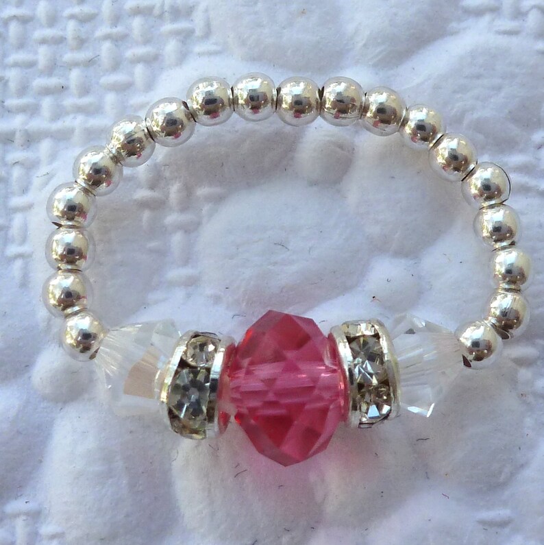 Toe Ring Kids Ring Stretch Toe Ring Adjustable Pink Gemstone - Etsy