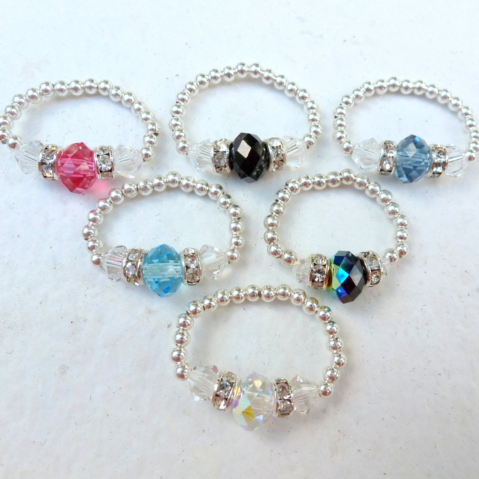 Toe Ring, Kids Ring Stretch Toe Ring Adjustable Pink Gemstone Swarovski ...