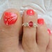 Toe Ring, Kids Ring Stretch Toe Ring Adjustable Pink Gemstone Swarovski ...