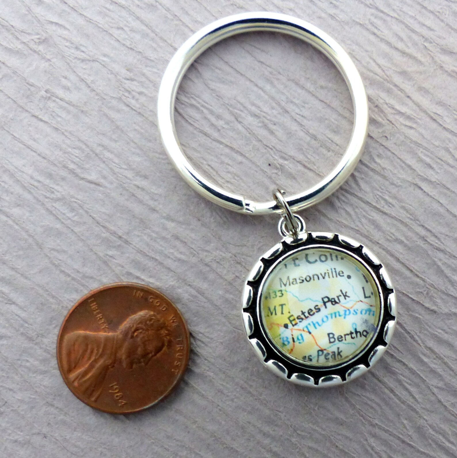 Custom Map Keychain Personalized Map Necklace Map Pendant | Etsy