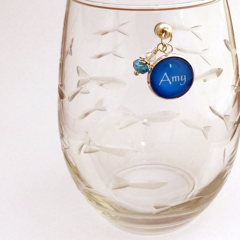 Magnetic Wine Glass Charms Custom Wedding Favor Personalized - Etsy
