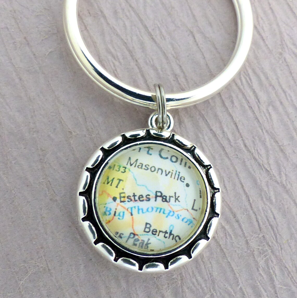 Custom Map Keychain Personalized Map Necklace Map Pendant | Etsy