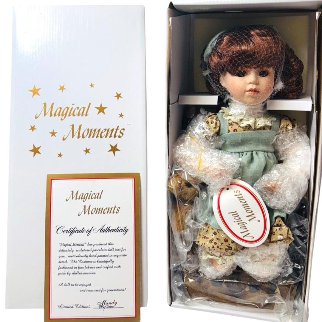 NEW Magical Moments Porcelain Doll MANDY W/coa, Accessories, Original ...