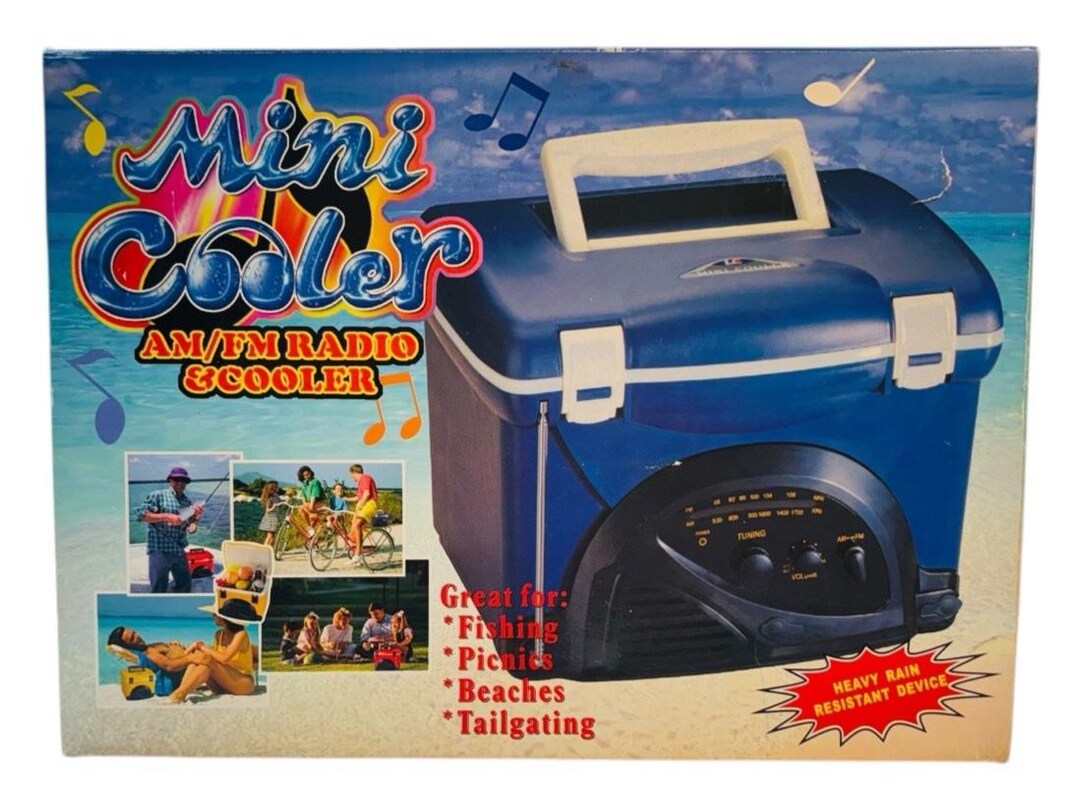 Vintage Mini Cooler AM/FM Radio - Beach, Picnic, Tailgating - Etsy