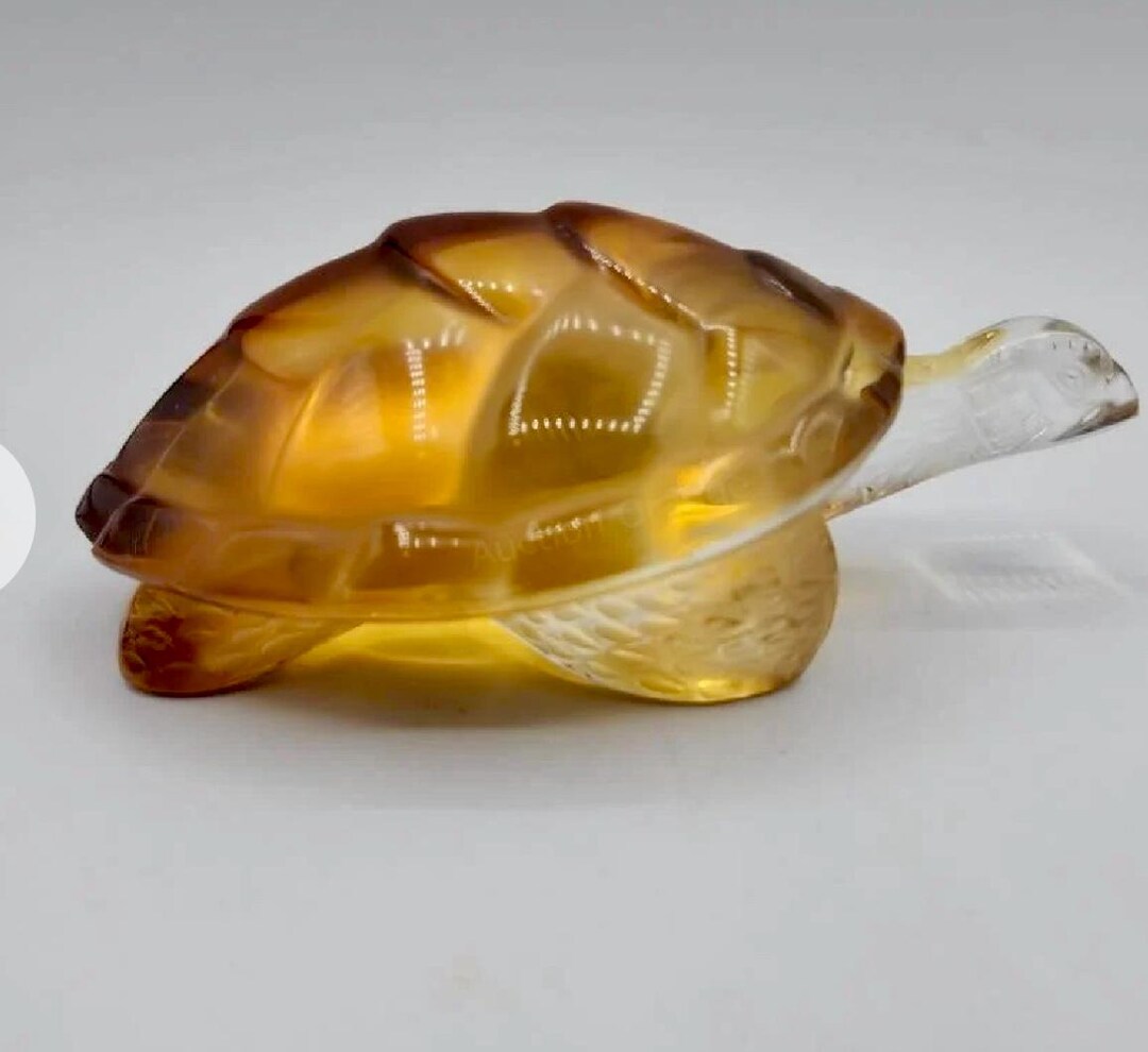 Lalique Crystal Caroline Turtle Amber Clear Tortoise - Etsy