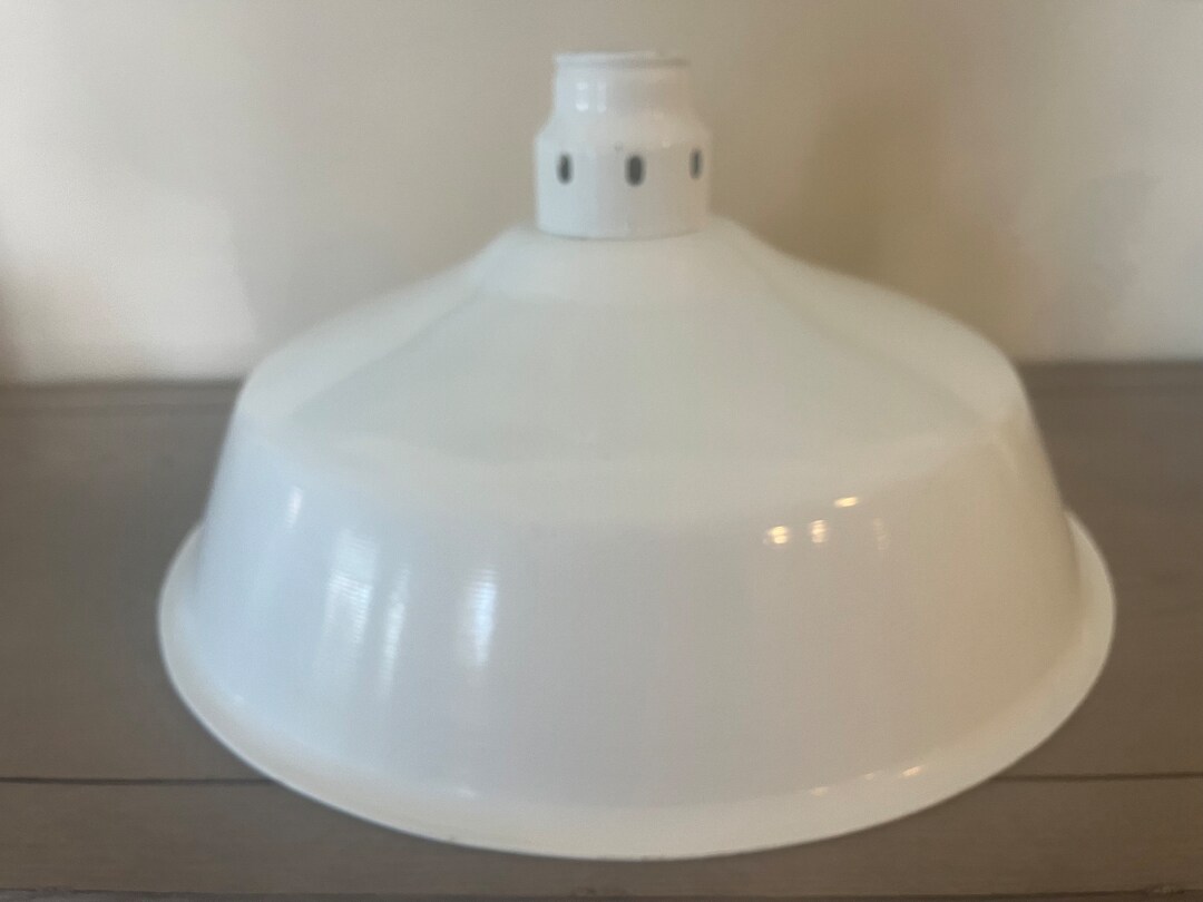 Large Vintage Industrial Benjamin Light Fixture White Enamel Light - Etsy