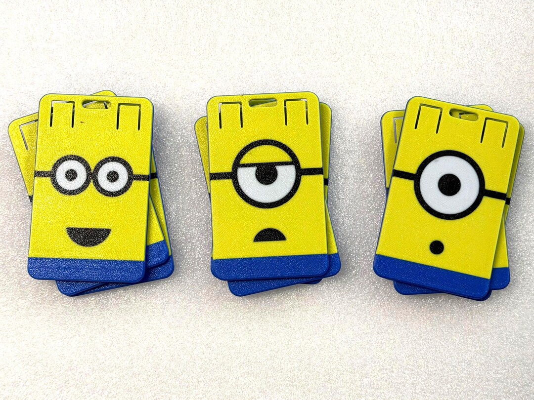 3D Printed Kawaii Yellow Goggle Creature Badge ID Card Holder Cute ...