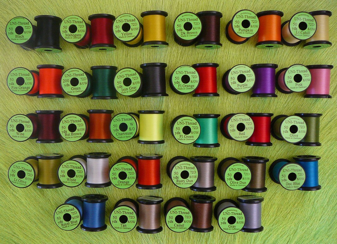 Fly Tying.. Uni-thread.....28 Spool Combo.......... Fly Tying..... Size ...