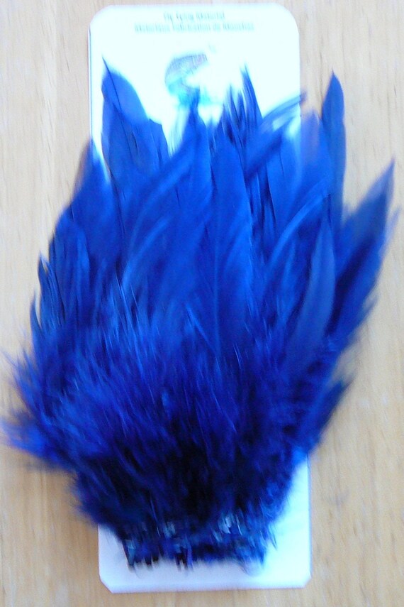 Strung... Fly Tying Material. Saddle Hackle Mix. Feather. Color. Blue ...