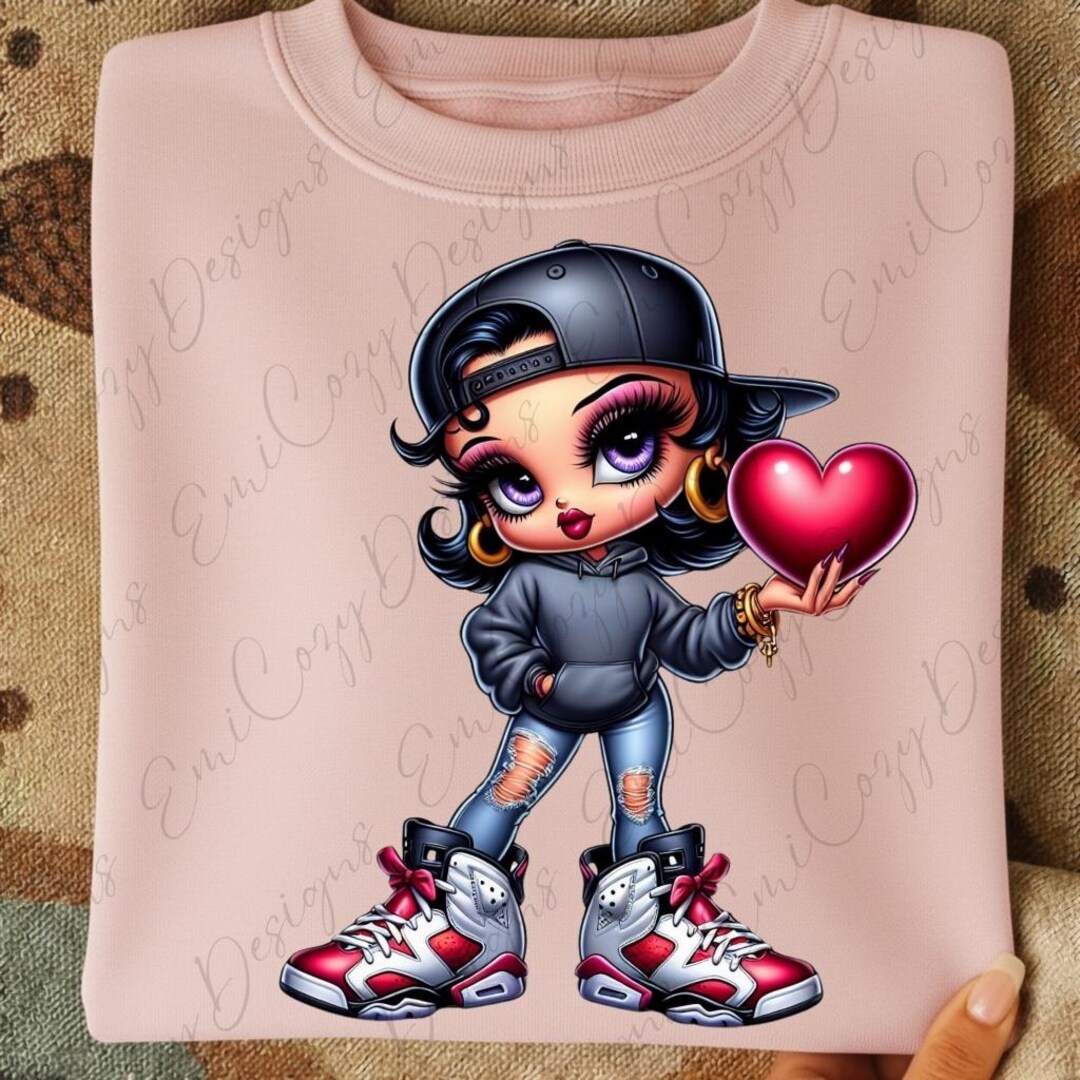 Urban Betty Boop, Chibi Girl T-shirt Design, Streetwear Doll PNG, Retro ...