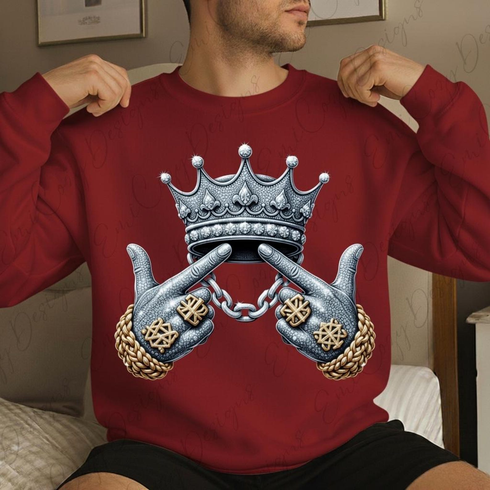 Urban Gangster Diamond Crown PNG, Bling King Hands Clipart, Luxury ...