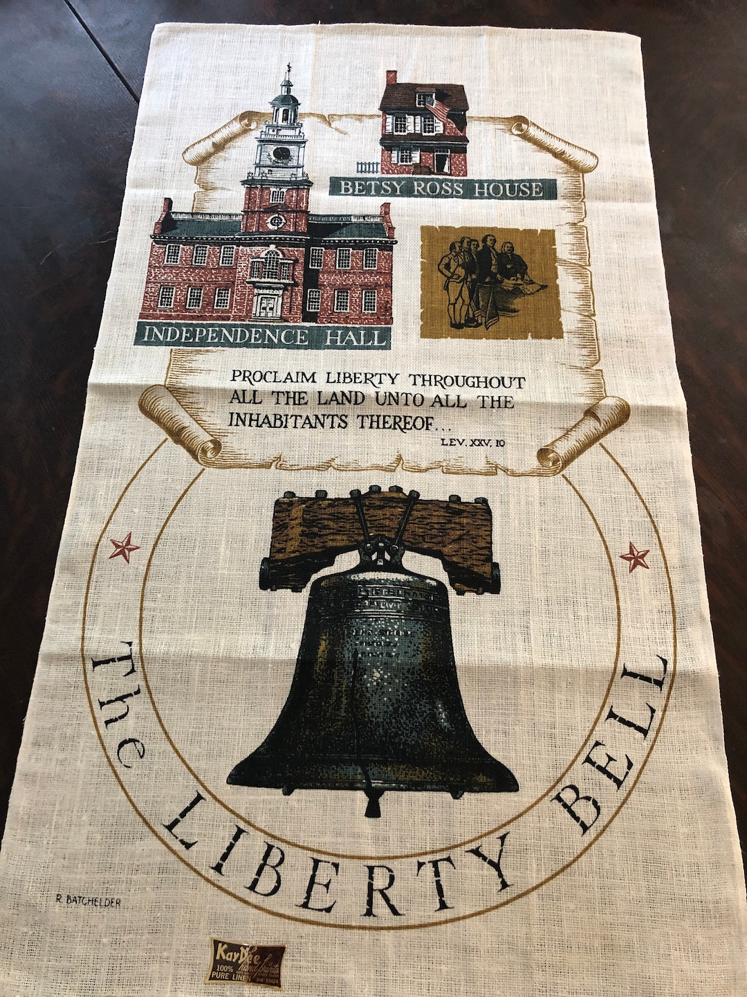 Vintage Kitchen Dish Towel Liberty Bell 1950's Unused Signed by ...