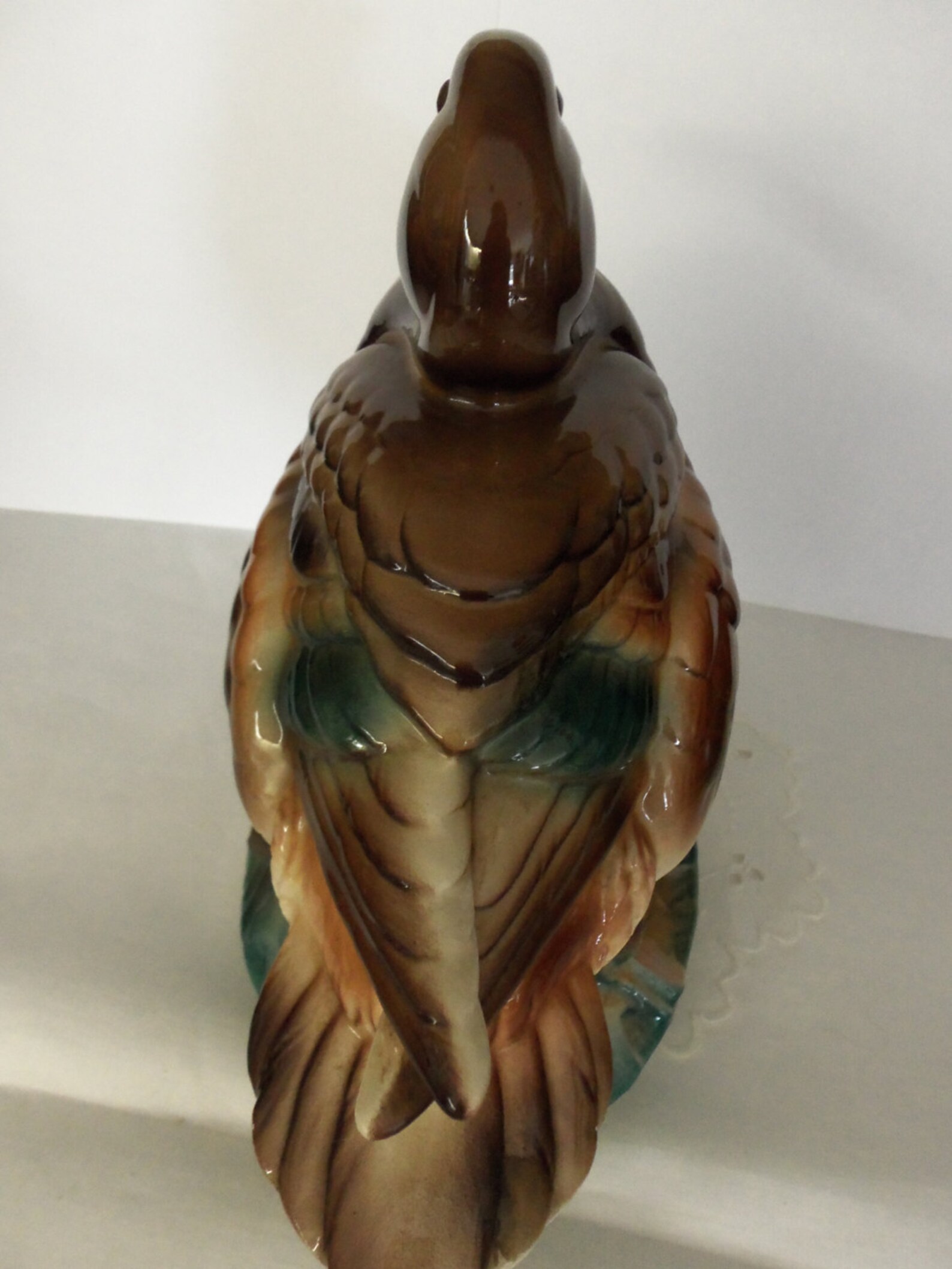 Royal Copley Pottery Bird Duck AD Priolo Green Winged Teal Hen Figure ...