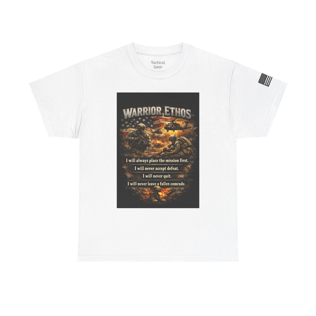 Warrior Ethos Tee | Military Flag Graphic, Veteran Patriotic Shirt - Etsy