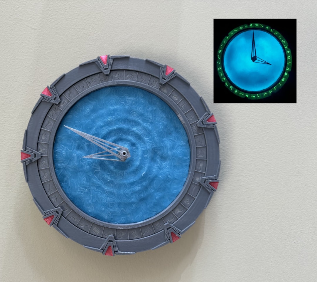 Glow in the Dark - Stargate Inspired Sci-fi Wall Clock - Etsy