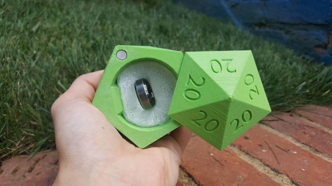 D20 Ring Box *ALL 20s* 3D Printed Wedding Ring Box - Etsy Canada