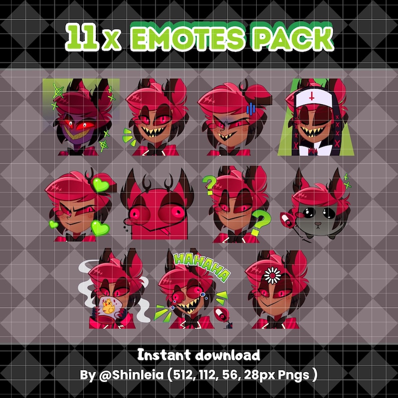 Alastor Emotes – Hand-drawn Hazbin Hotel Twitch & Discord (PNG Pack ...