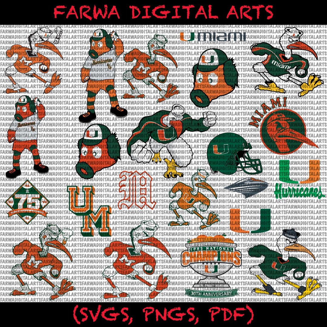 Miami Hurricanes SVG Bundle, Miami Football, Hurricanes SVG Bundle ...
