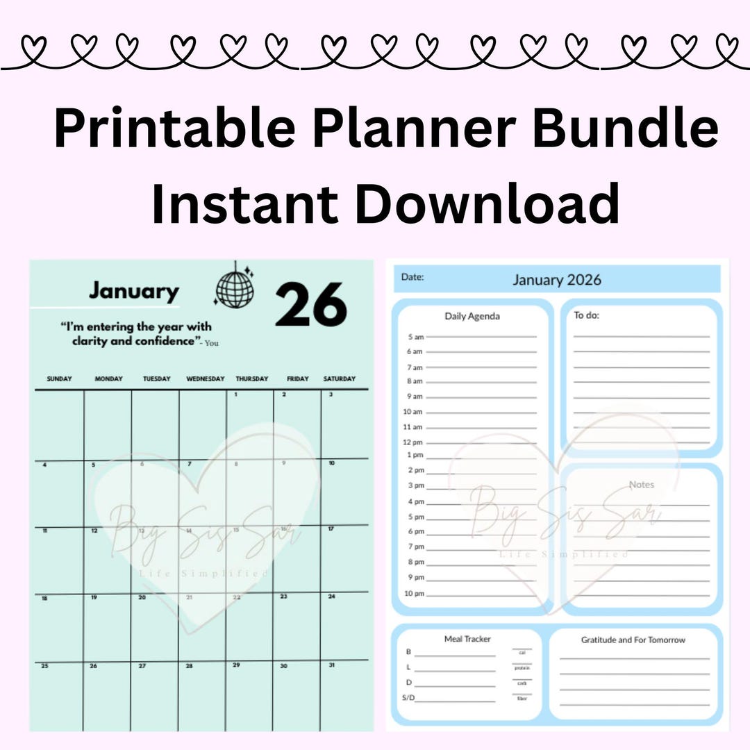 HOT! Printable Planner | Daily Planner Pages, Monthly Calendar, Meal ...