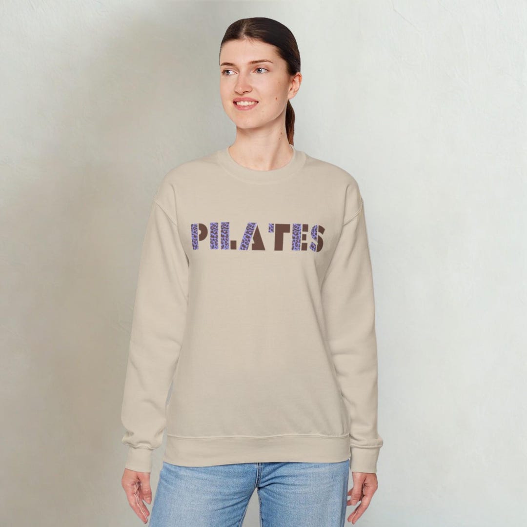 Leopard Print Pilates Crewneck, Wellness Studio Pullover - Etsy