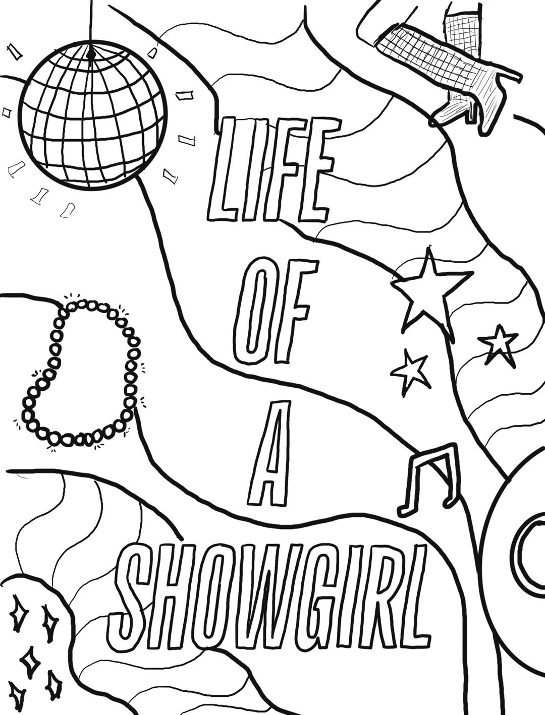 Life Of A Showgirl Coloring Page Taylor Swift Printable Etsy