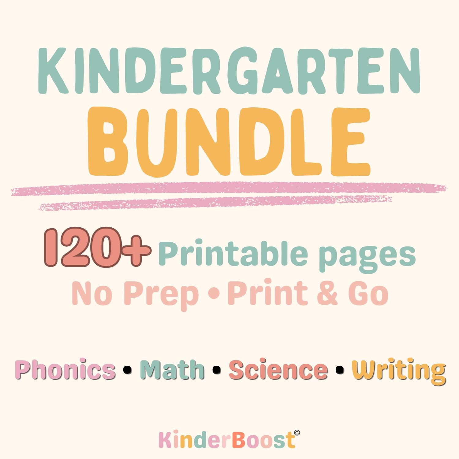 Kindergarten All Subjects Worksheet Bundle | Phonics, Math, Science ...