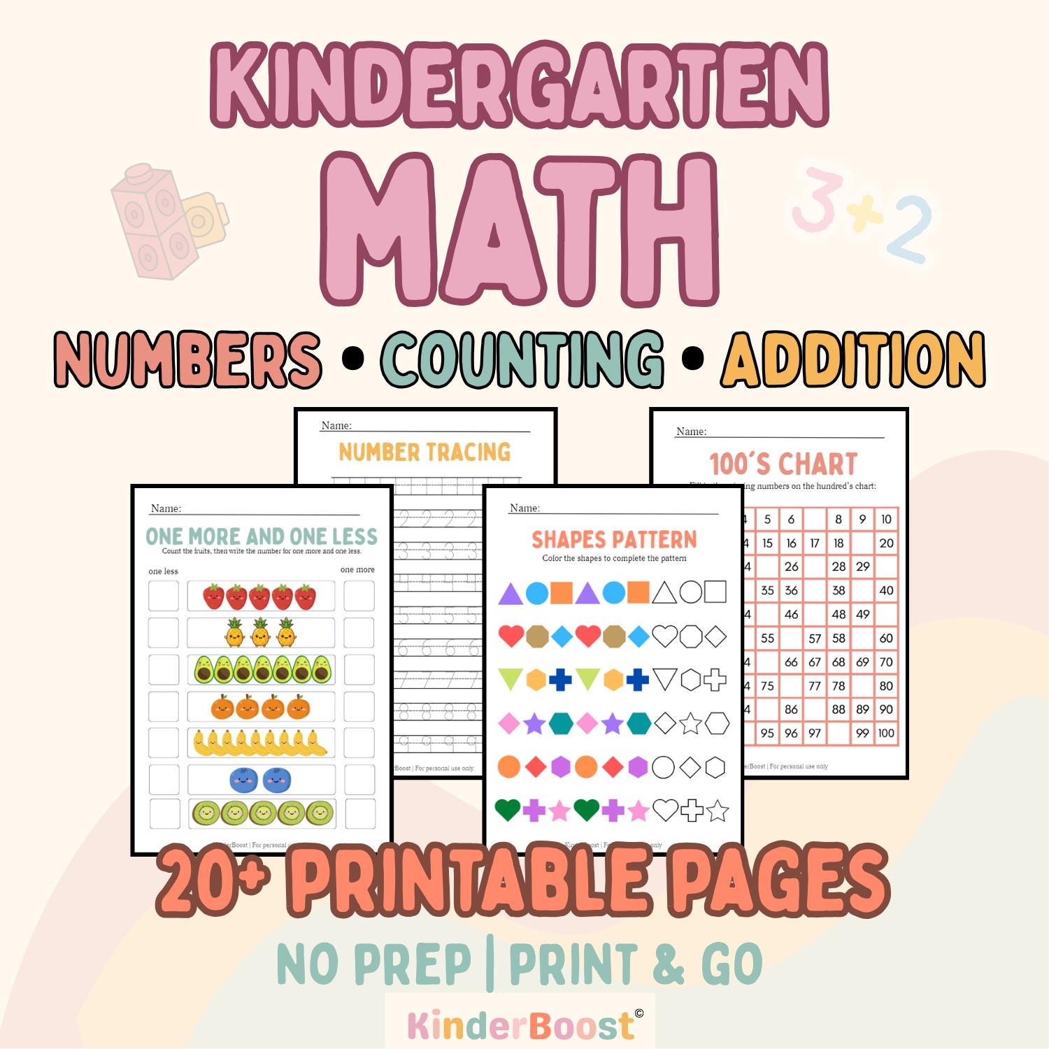Kindergarten Math Pack | 20 Printable Worksheets | No-prep Math ...