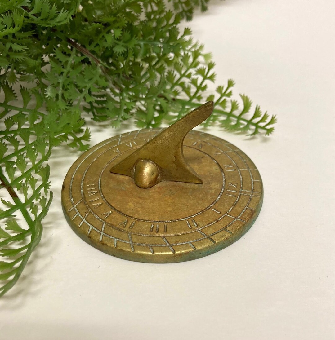 Vintage Miniature Brass Sundial With Patina by Virginia Metal Crafters ...