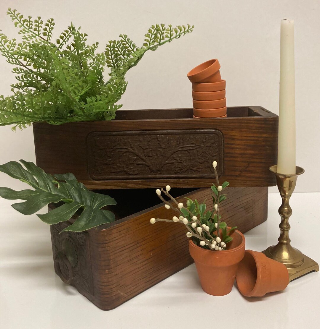Antique Decorative Wooden Treadle Sewing Machine Drawer Planter Box ...