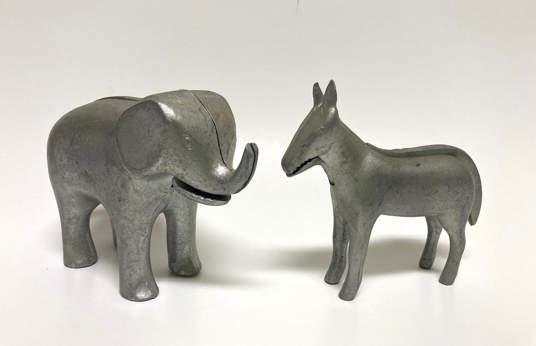 Nutcracker Political Elephant Donkey Cast Aluminum Rare Vintage ...