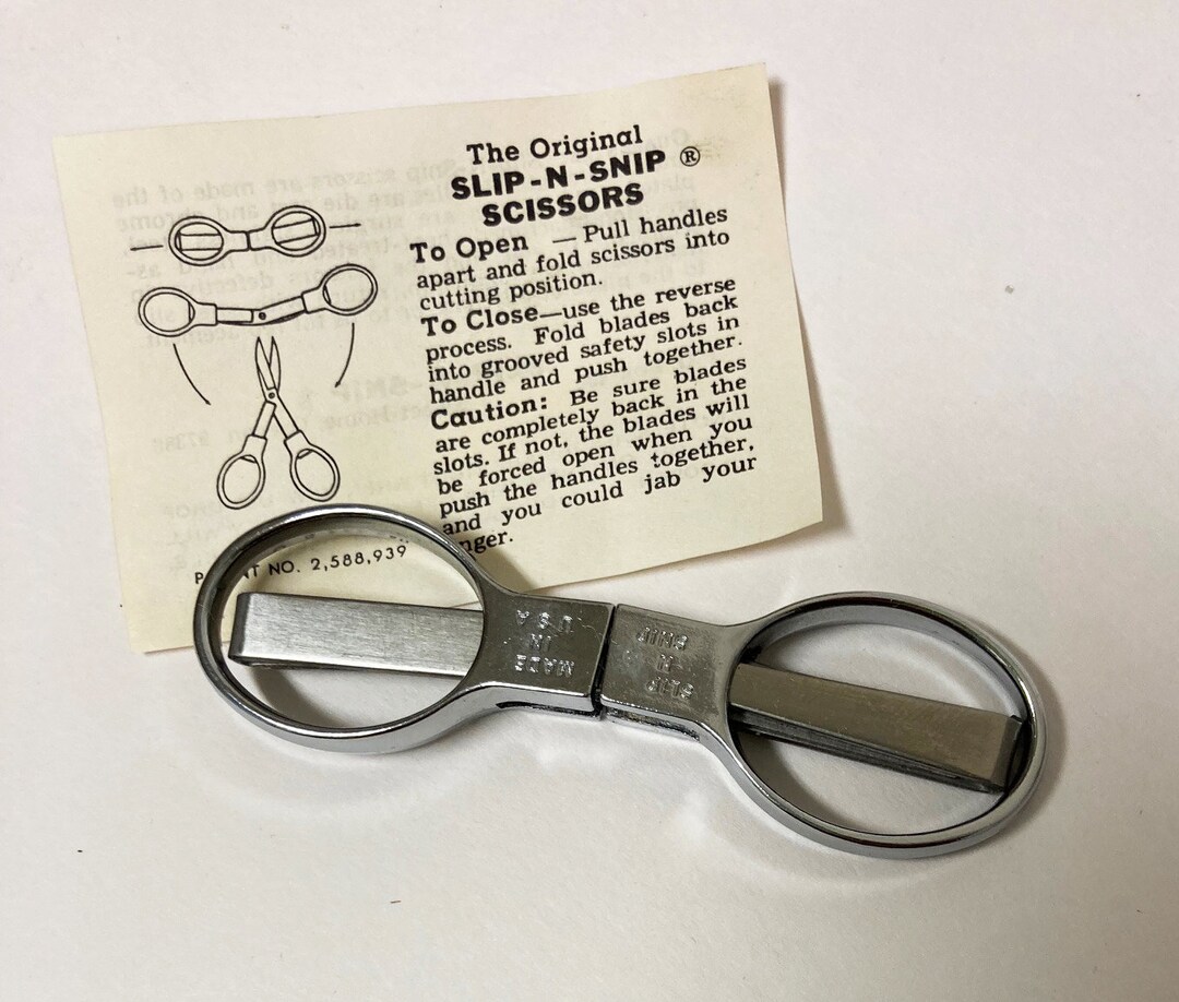 Vintage Original Slip-n-snip Scissors Mini Folding Sewing Embroidery ...