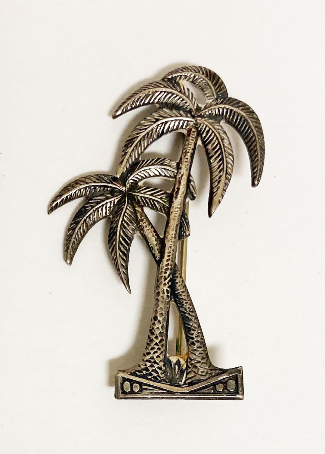 Vintage Sterling Silver Double Palm Tree Brooch Tropical Jewelry ...