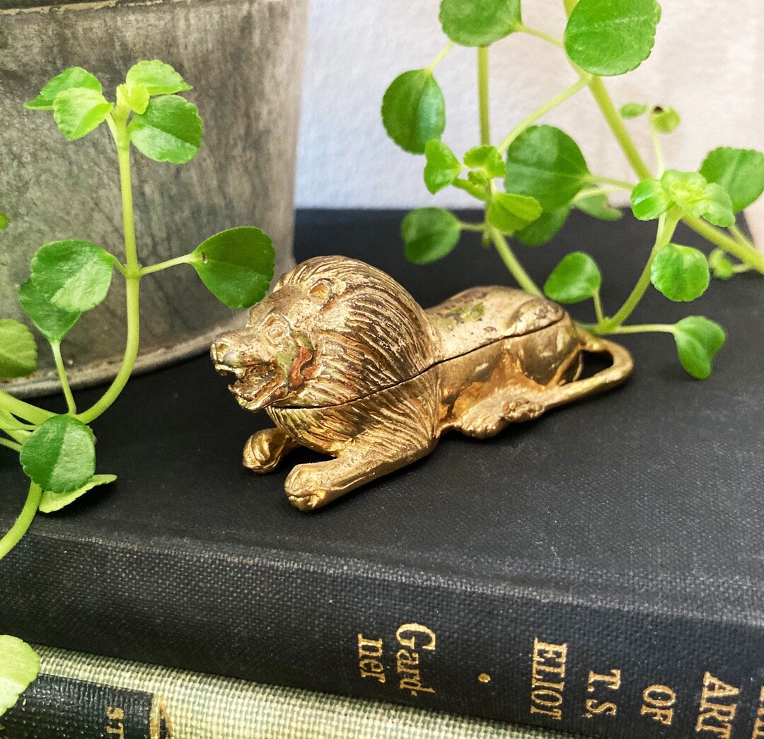 Vintage Miniature Brass Lion Box Unique Figural Presentation Box - Etsy