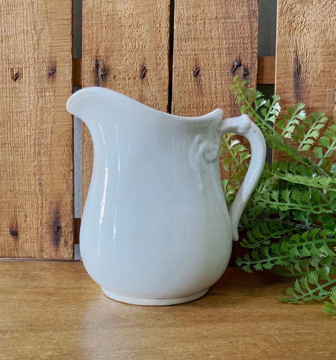 Antique Small Ironstone Pitcher Creamer by Anthony Shaw White Farmhouse ...