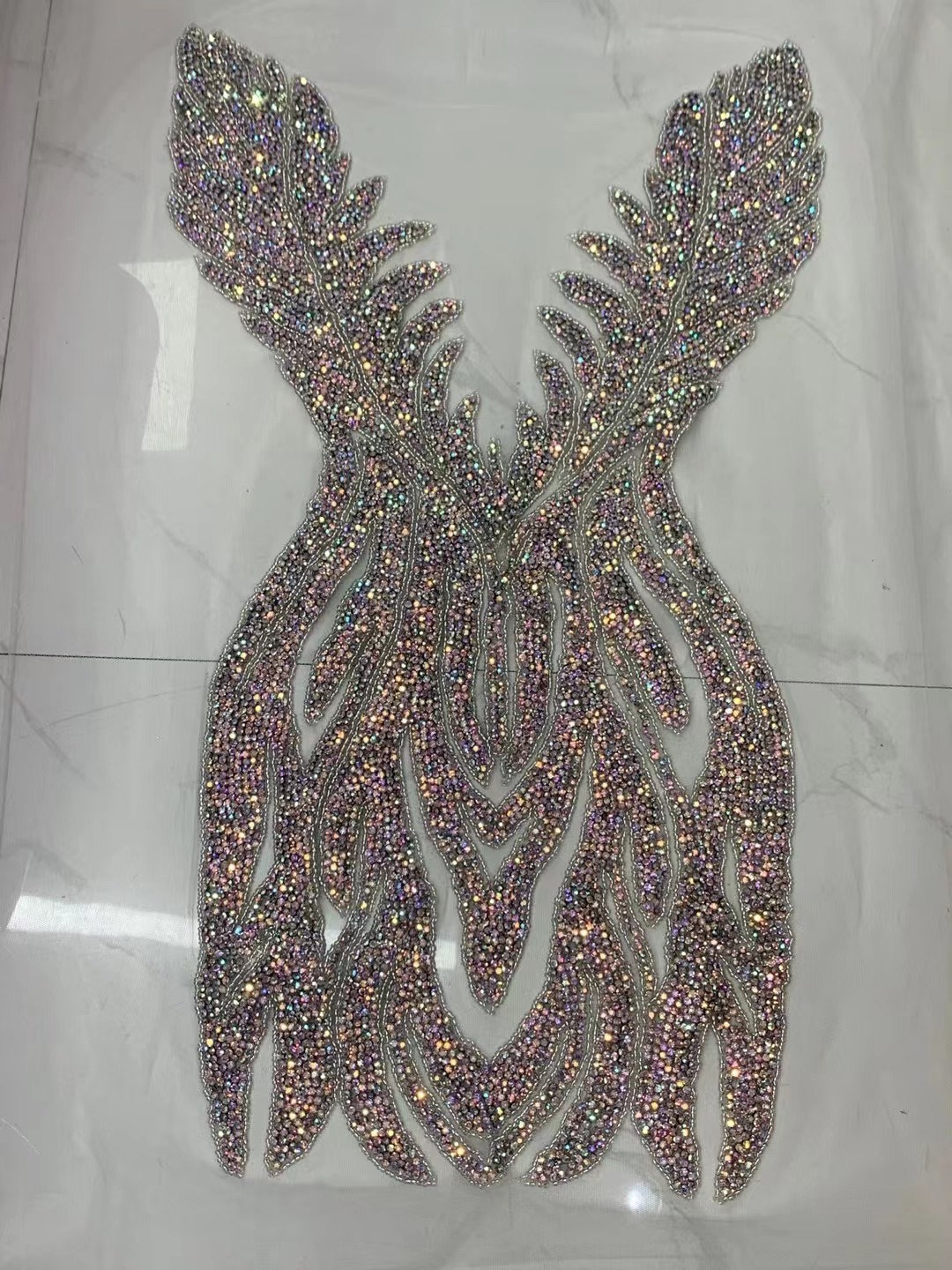 Full Body Rhinestone Applique, Iridescent Rhinestone Bodice Appliqués ...