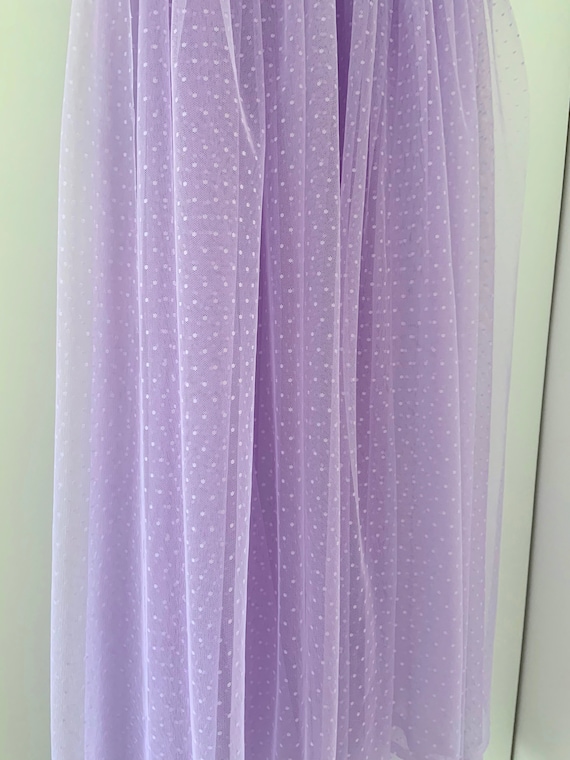 Light purple tulle Lace fabric with polka dots Embroidered | Etsy