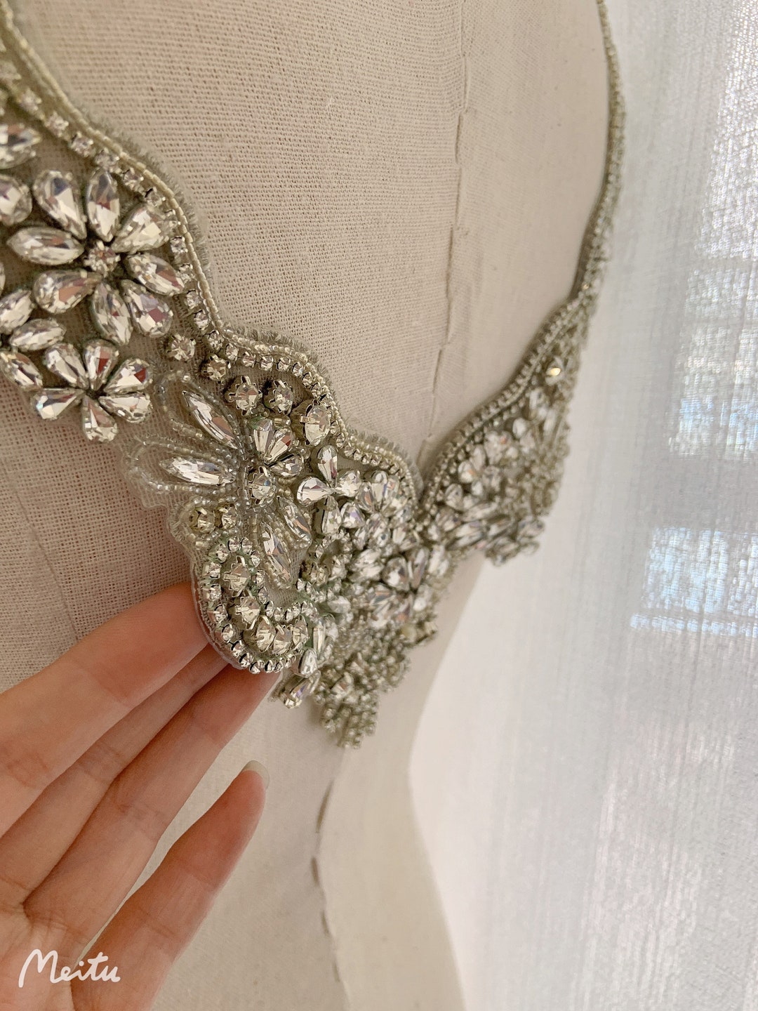 Rhinestone V Neckline Applique for Couture - Etsy