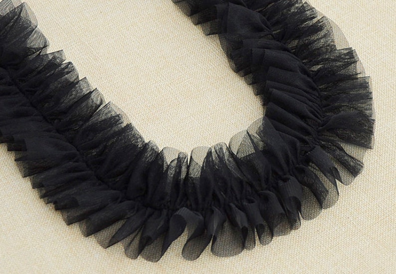 10 Yards Extra Dense Ruffled Tulle Trim, Frill Trim, Pleated Mesh Trim ...