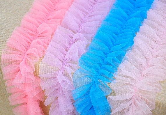 10 Yards Extra Dense Ruffled Tulle Trim Frill Trim Pleated - Etsy