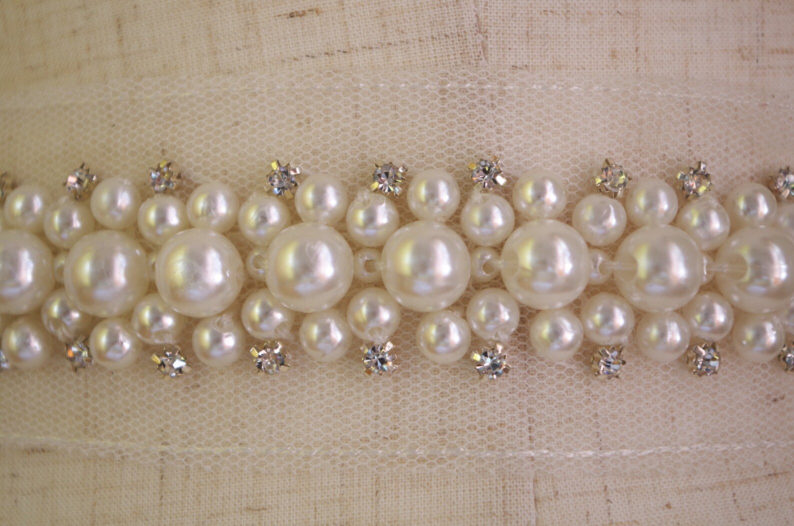 Pearl Bead Sash Trim With Rhinestones Bridal Sash Bead - Etsy